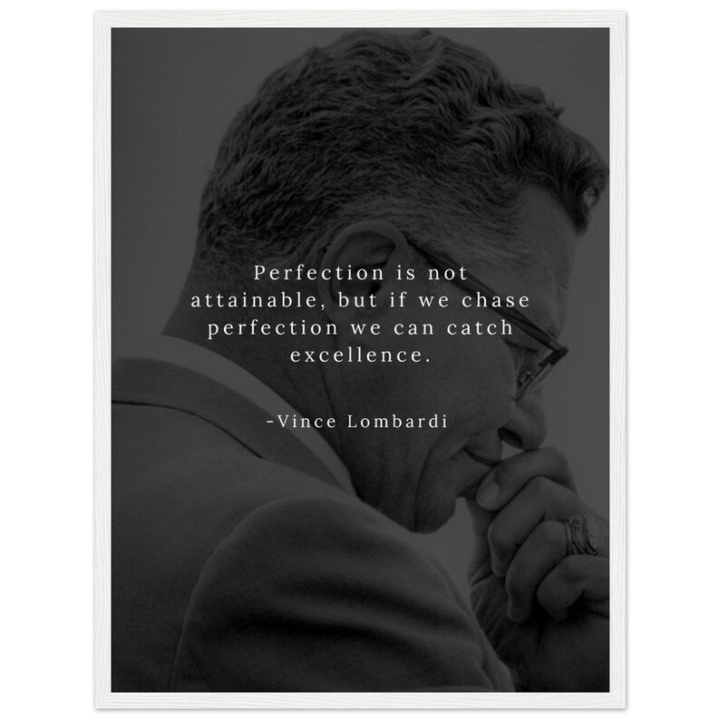 Vince Lombardi Quote, Motivational Wall Art, Metal Frame, High Quality ...