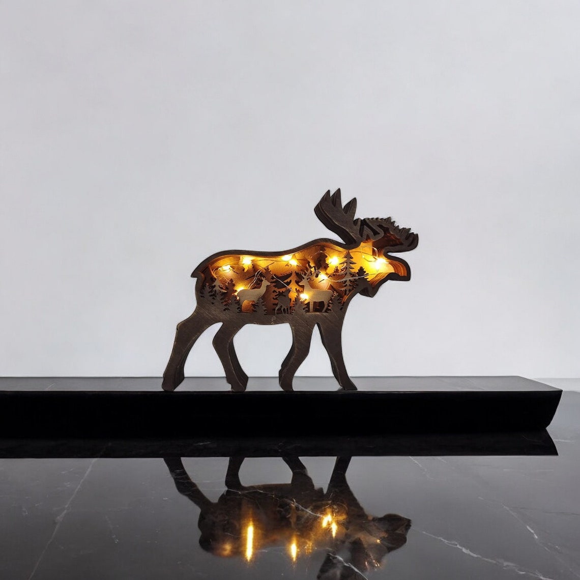 Handcrafted Wooden Animal Totem-office Home Decor,christmas Gift,elk ...