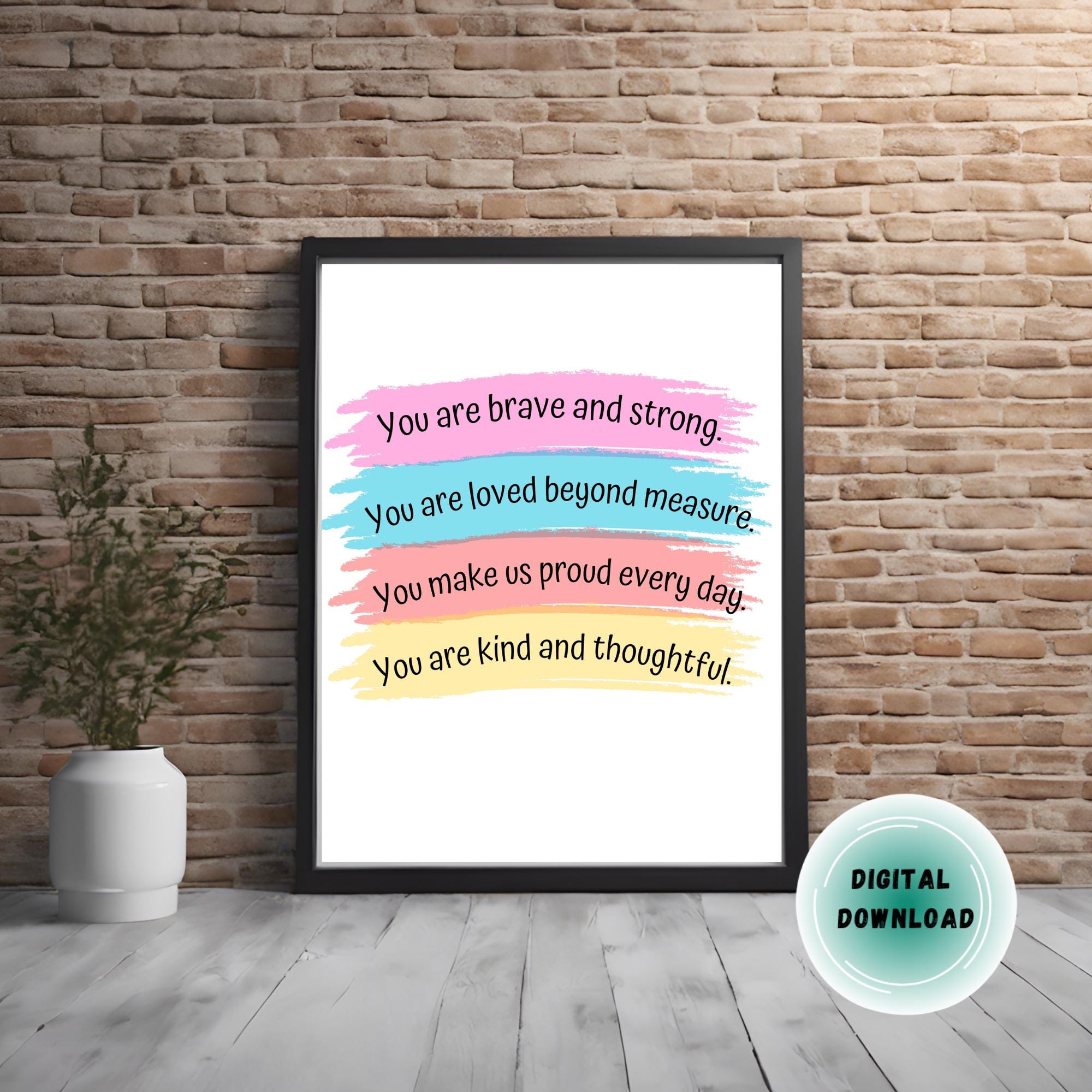 You Are Positive Affirmations for Kids Positive Affirmation Posters ...