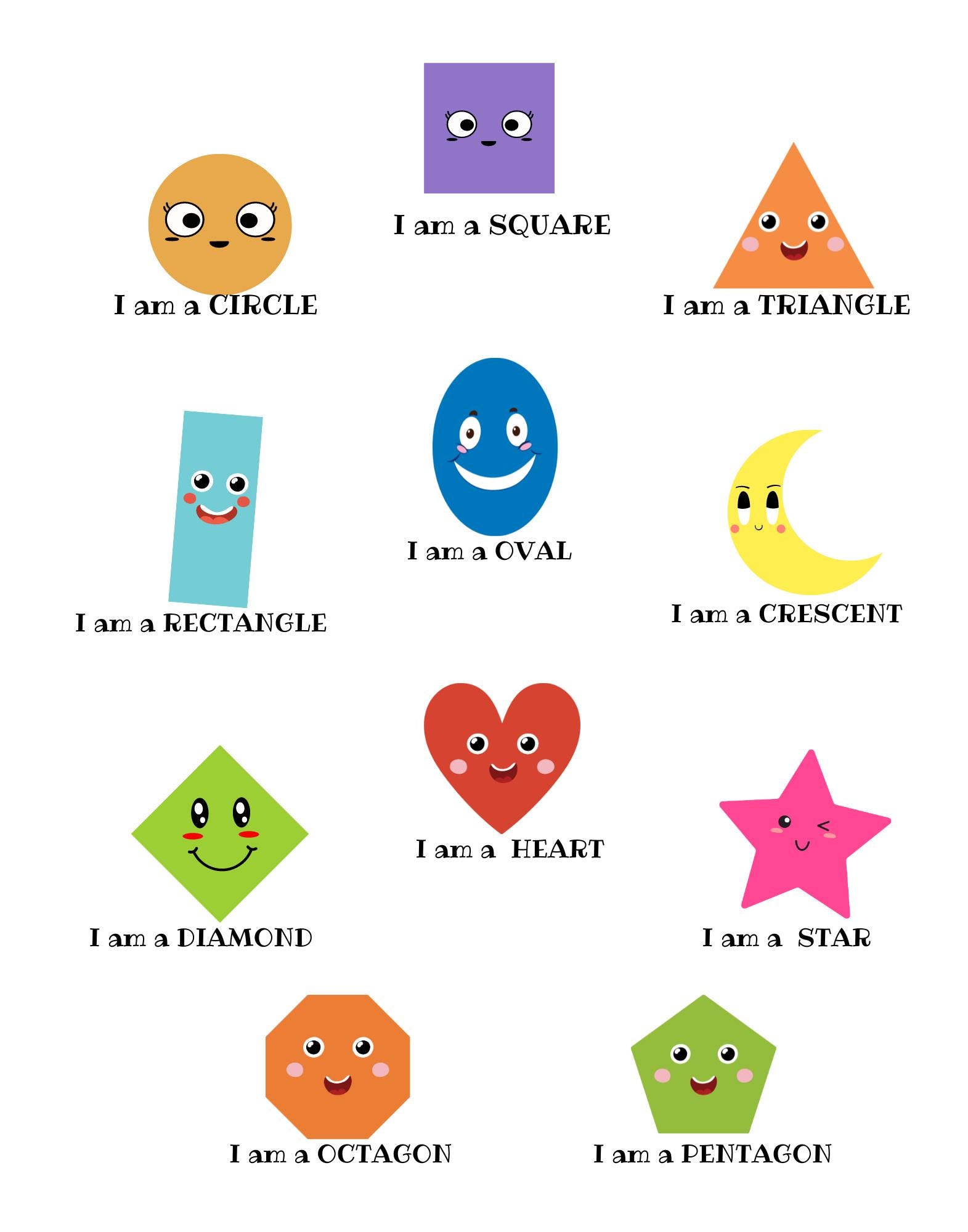 Nursery Shapes Educational Posters Homeschool Prints Classroom Decor ...