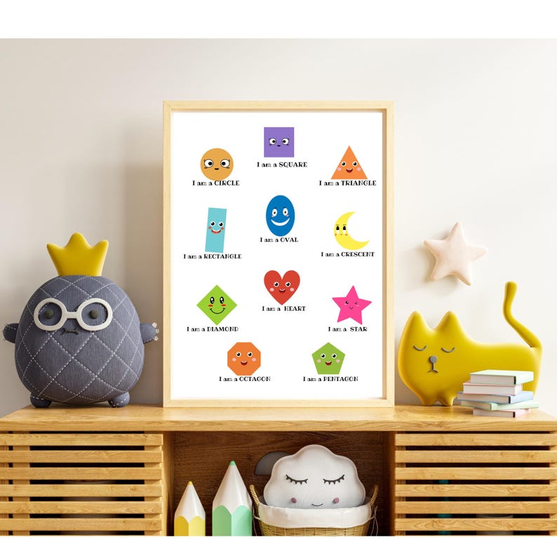 Nursery Shapes Educational Posters Homeschool Prints Classroom Decor ...