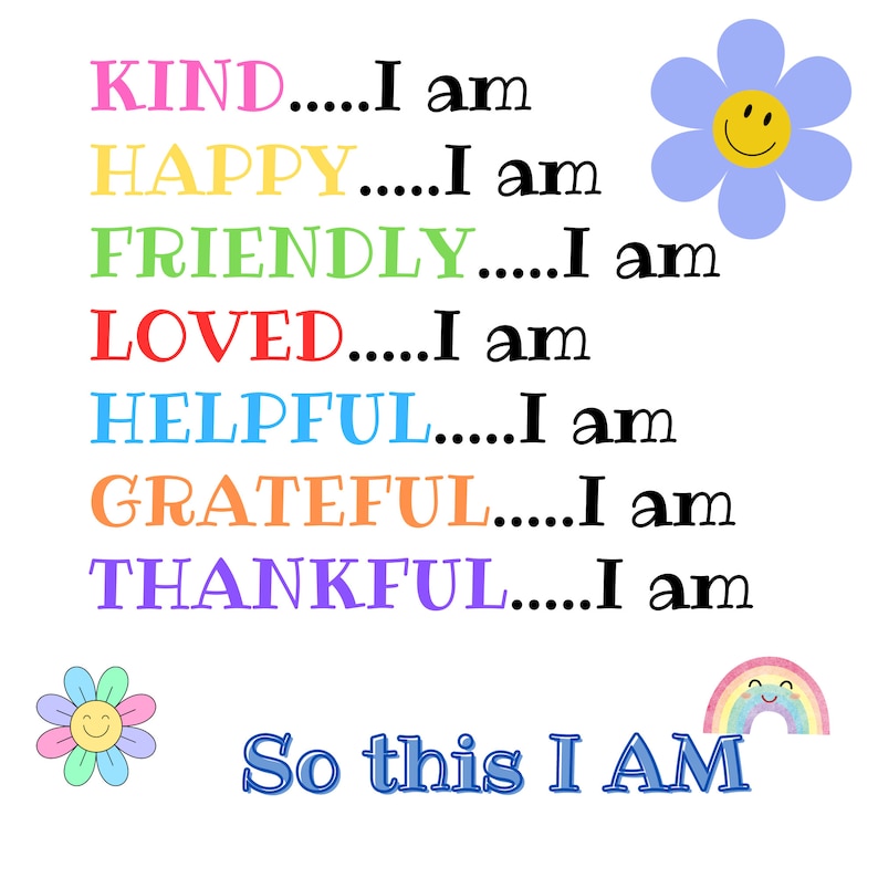 Positive Affirmations I AM Daily Positive Affirmations Printable for ...