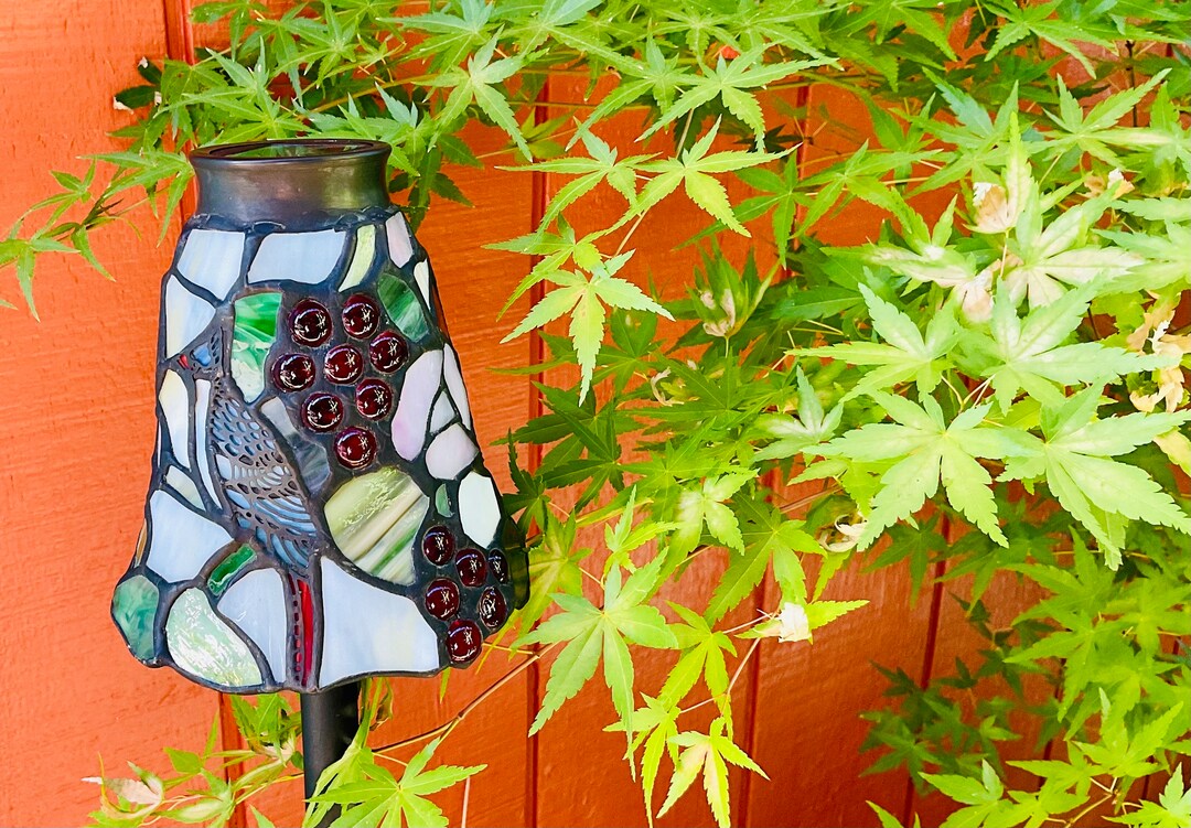 Blue Bird Stained Glass Solar Light - Etsy