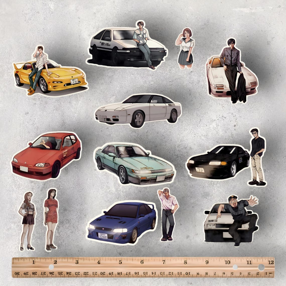Initial D Characters Sticker Pack. - Etsy