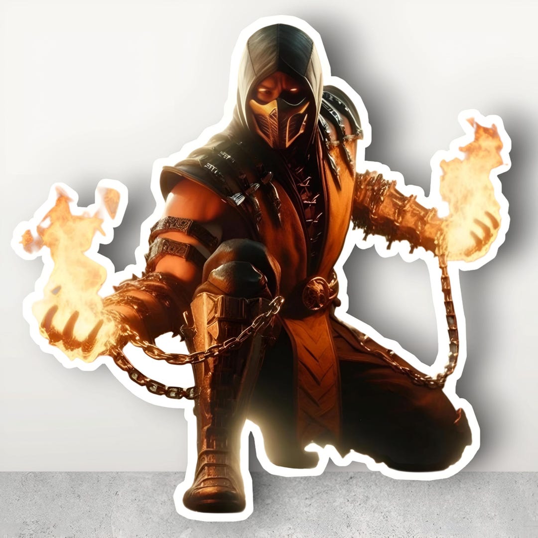 Mortal Kombat Sticker : Scorpion *pack of 2. - Etsy