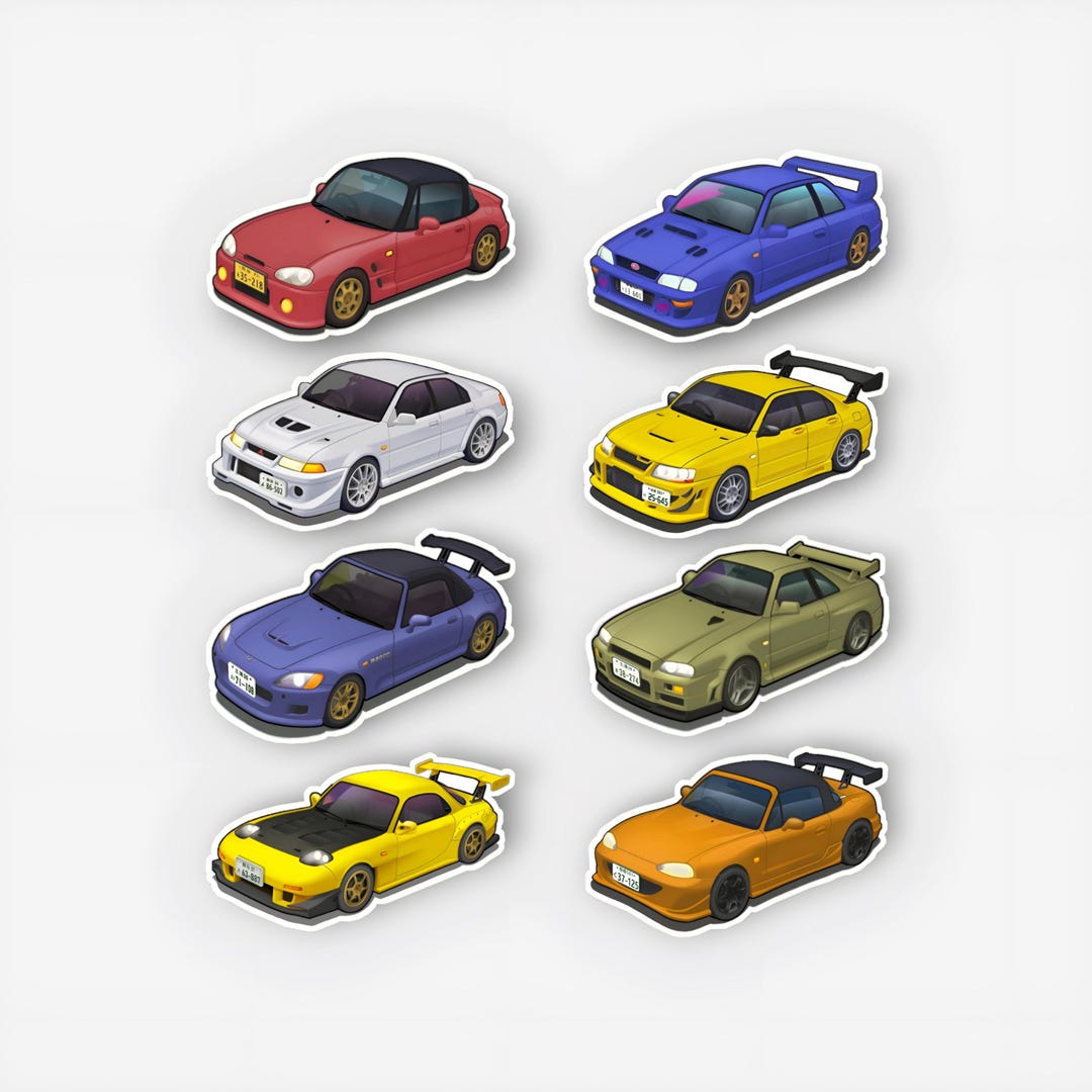 Initial D Stickers (4th. Stage) Waterproof Vinyl Decals *pack of 8. - Etsy