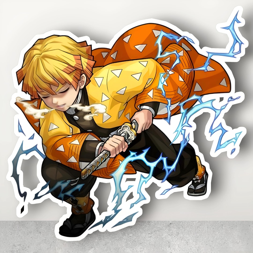 Demon Slayer Zenitsu Sticker - Cool Vinyl Decal for Laptops & More ...