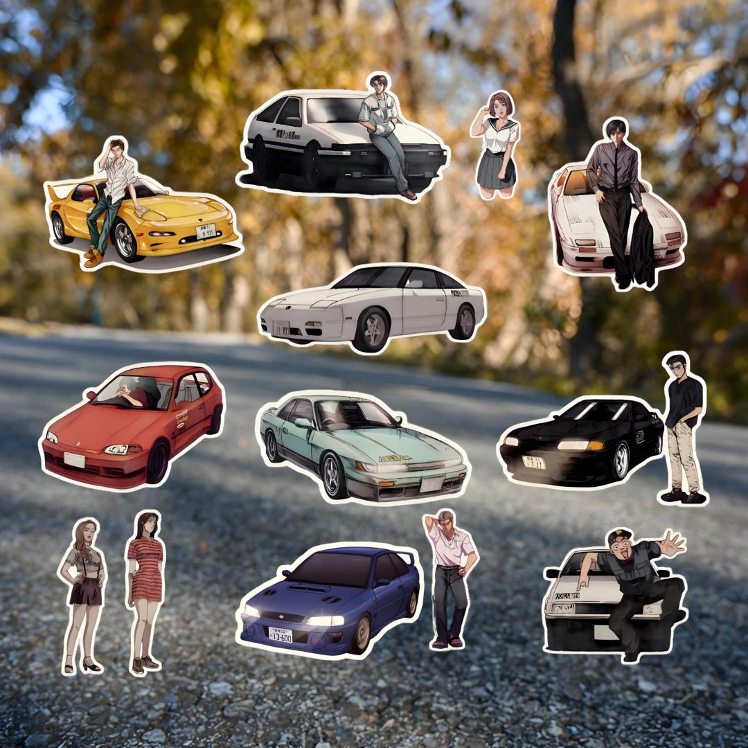 Initial D Characters Sticker Pack. - Etsy
