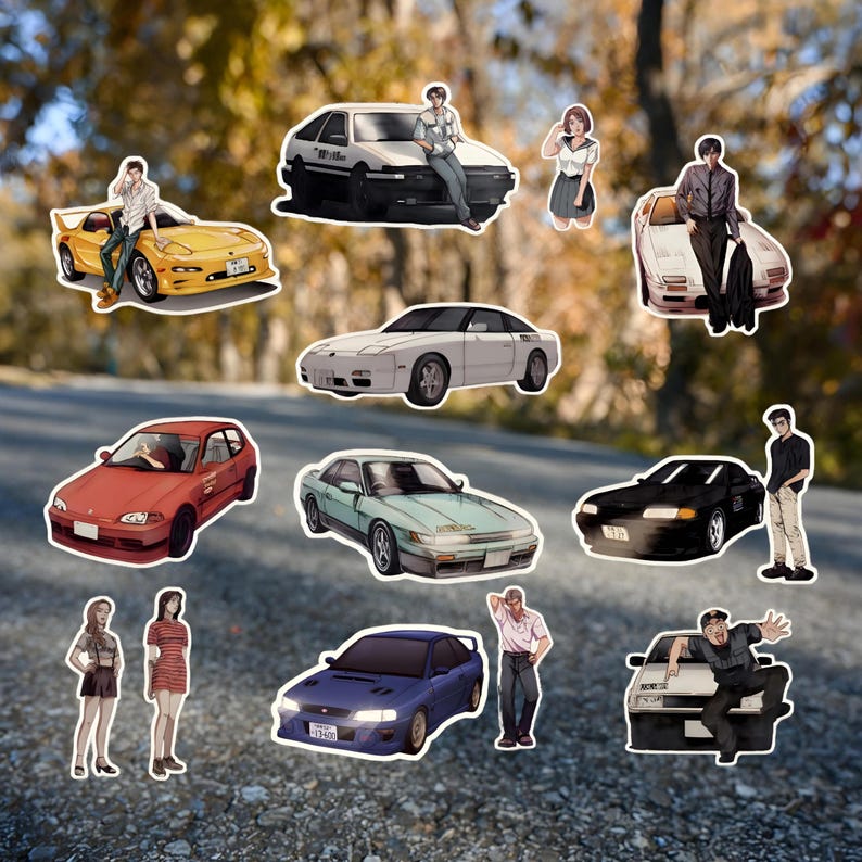 Initial D Characters Sticker Pack. - Etsy