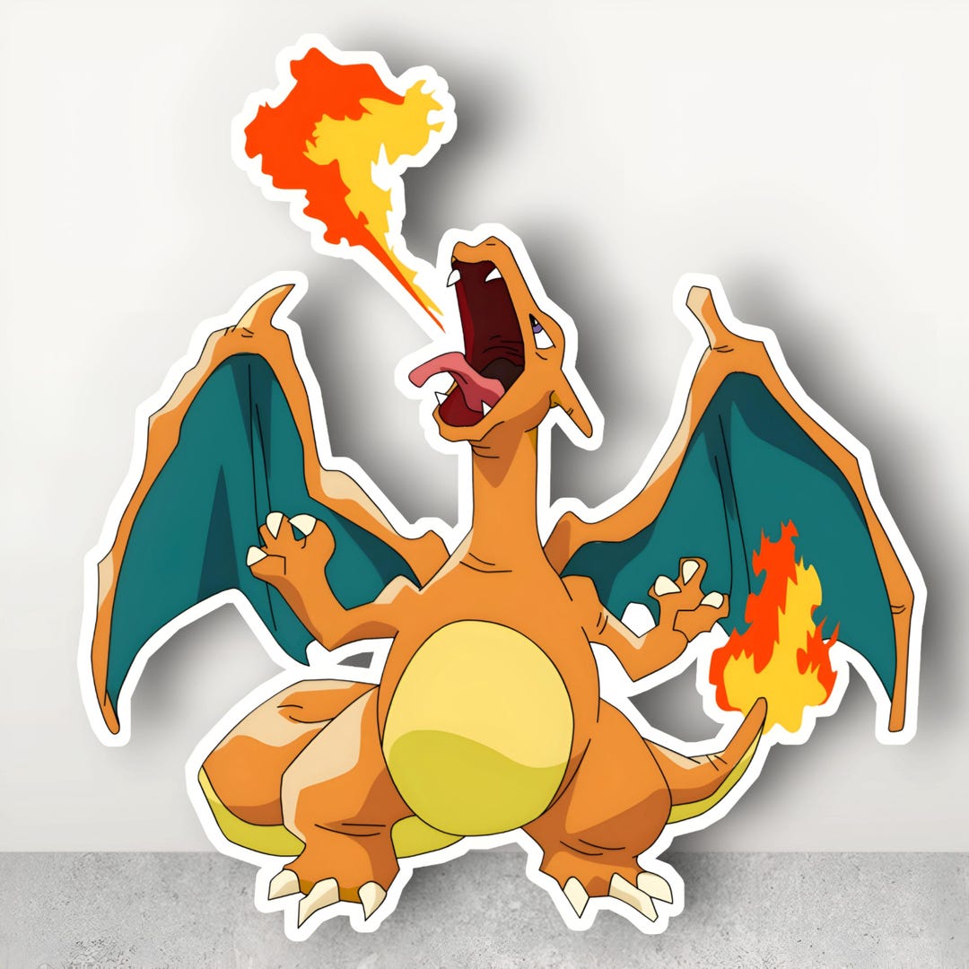 Pokemon Sticker : Charizard Vinyl Decal for Pokemon Fans pack of 2. - Etsy