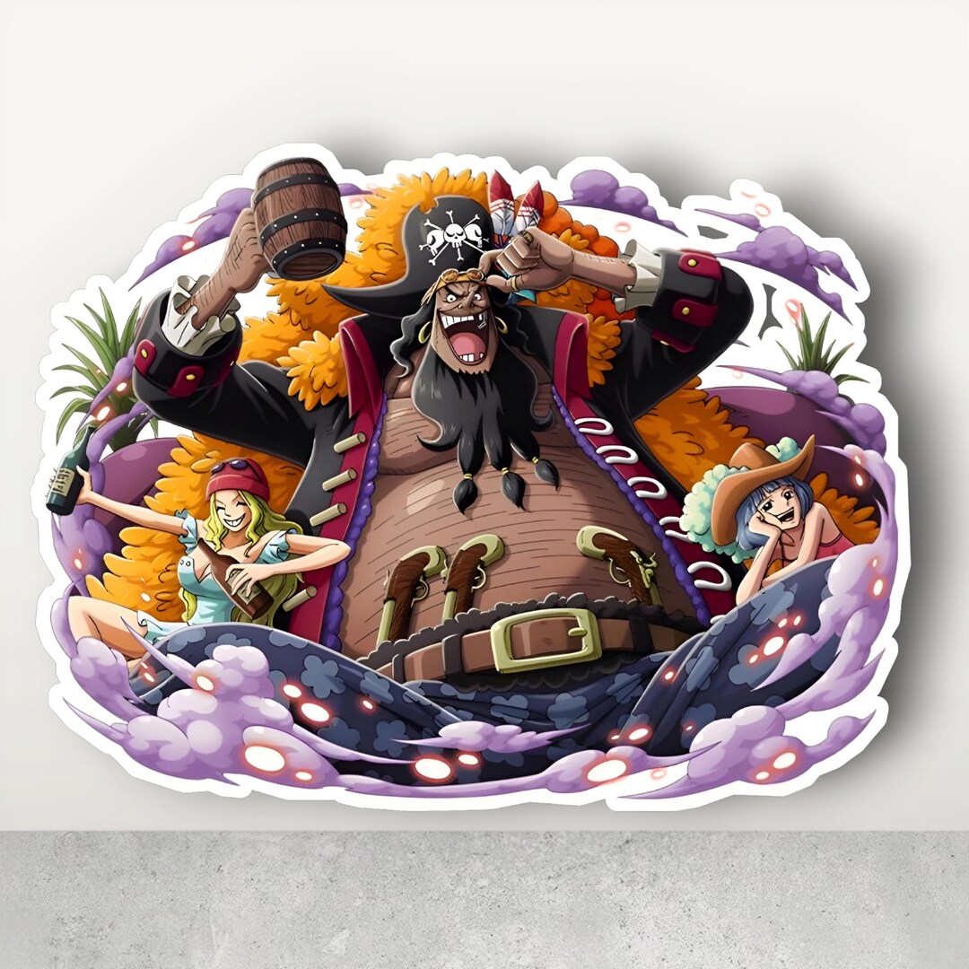 Blackbeard Vinyl Decal Sticker - One Piece Anime Character for Laptop ...