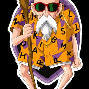 Dragon Ball Z Sticker : Master Roshi *pack of 3. - Etsy