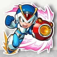 Mega Man - Full Set of 5 Animal Friends Vinyl Stickers ; 7cm X 7cm ...
