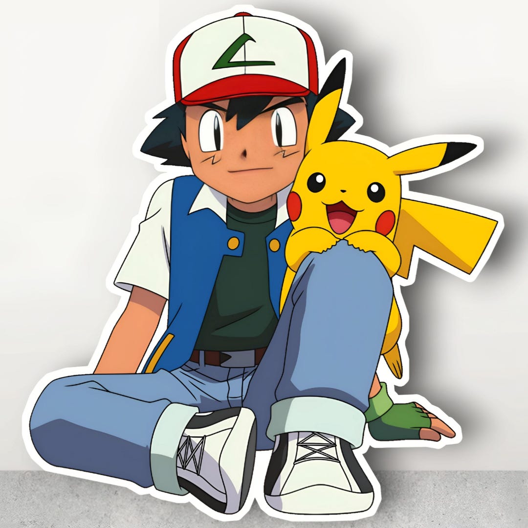 Pokemon Sticker : Ash Ketchum / Pikachu pack of 2. - Etsy