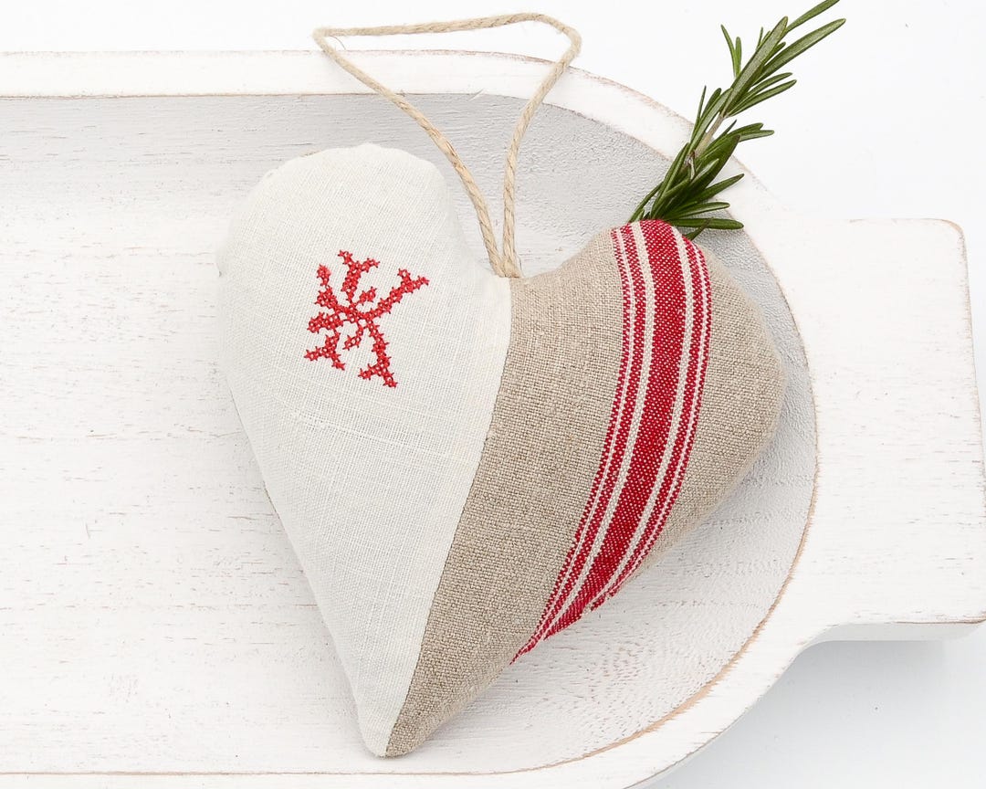 Red Monogram Antique Linen Sachet – Personal Gift for Her/him/them ...