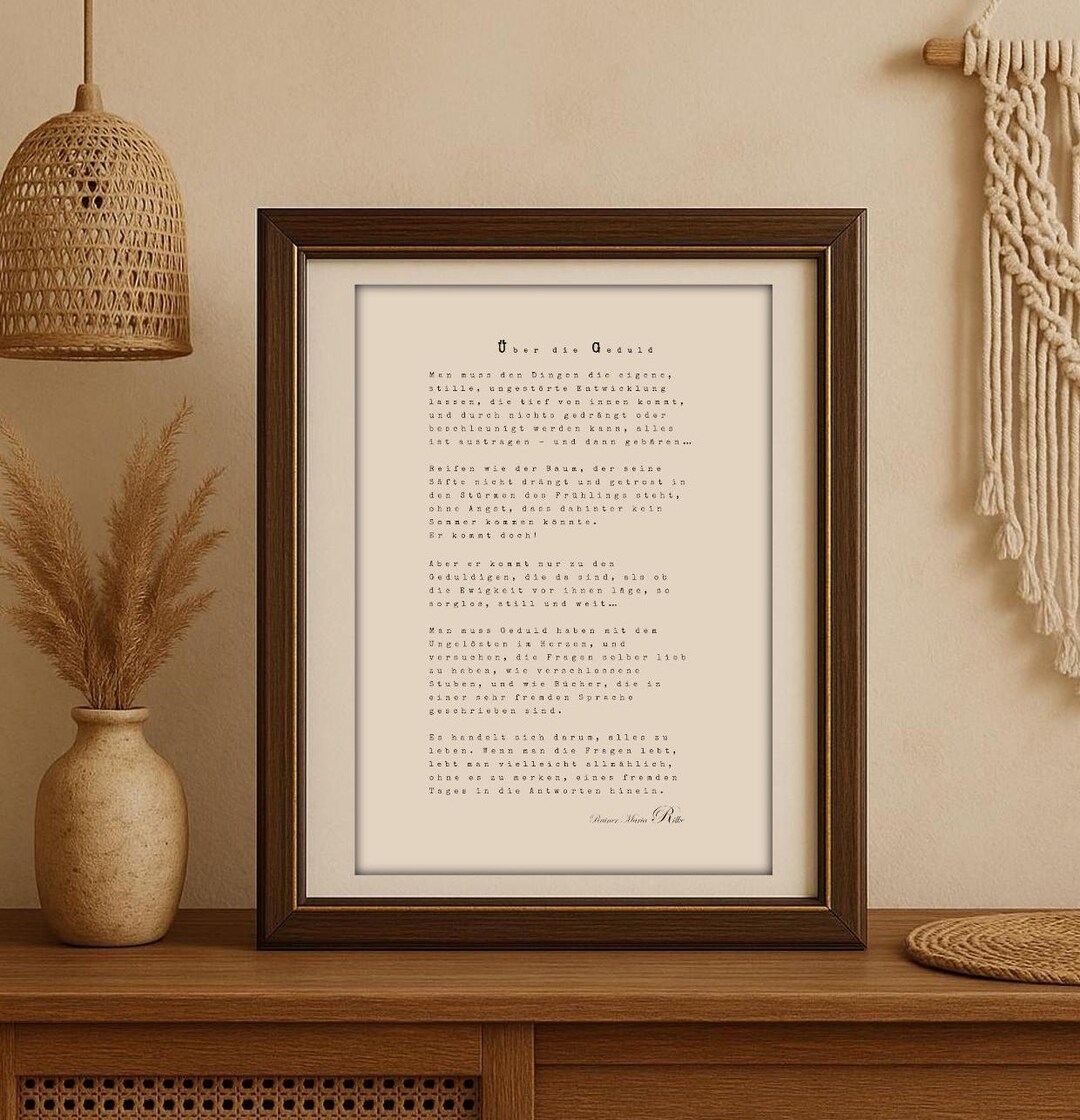 Quote, Poem "on Patience" Rilke – Instant Download (3 Sizes Included ...