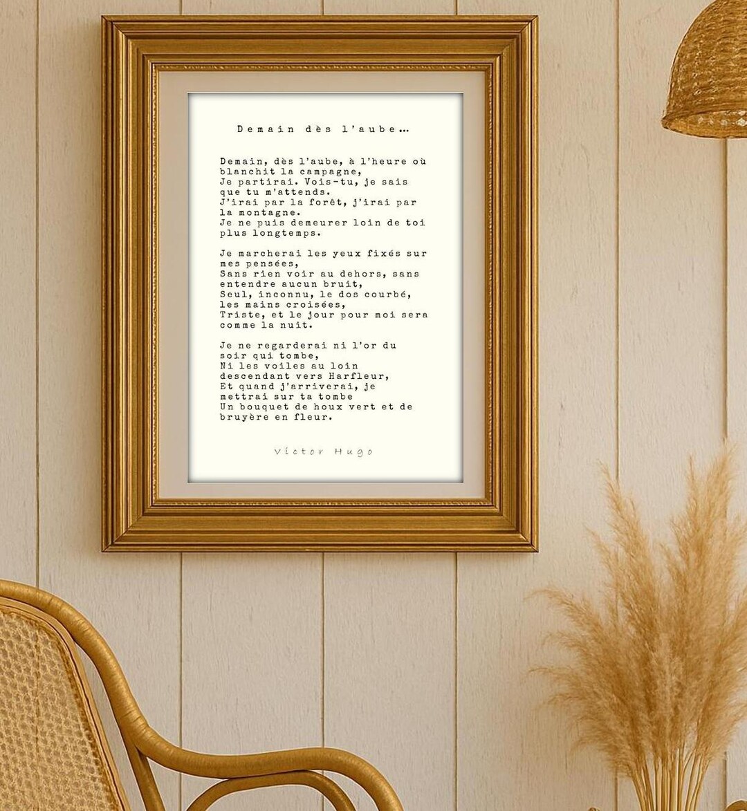 Poem by Victor Hugo – Instant Download (3 Sizes Included), Digital ...
