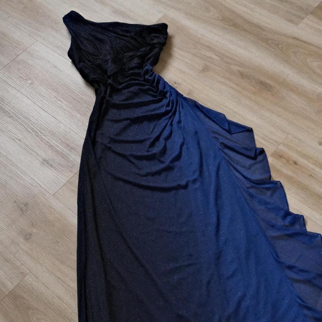 Midnight Blue Shimmer Prom Dress - Etsy