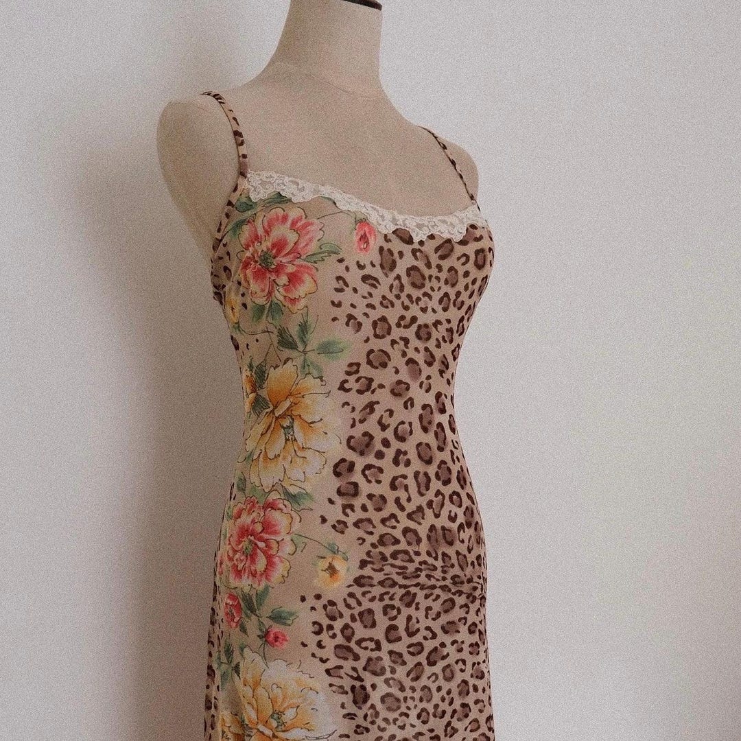 Vintage La Perla Animal Print X Florals Lingerie Dress - Etsy