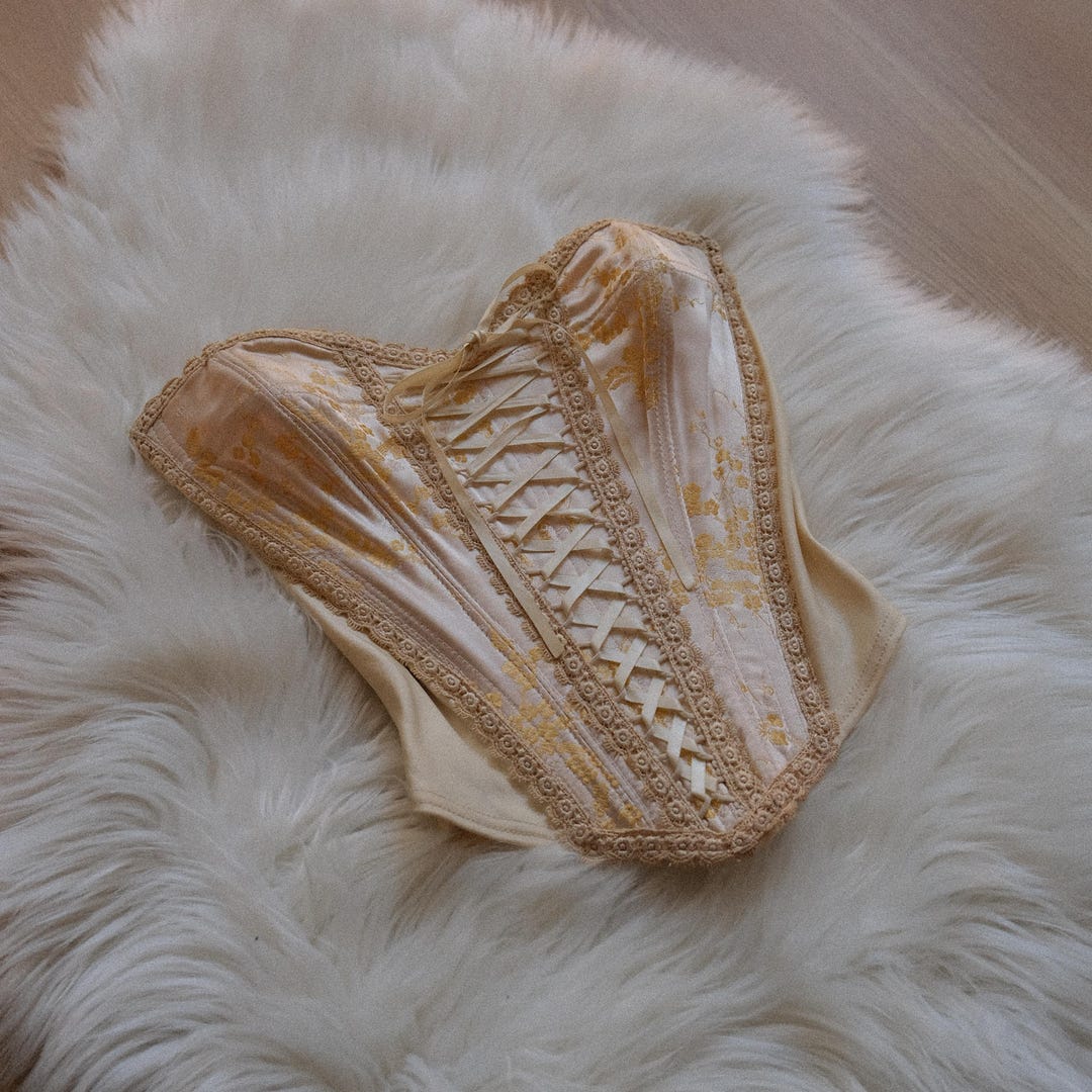 Vintage English Designer Catwalk Collection London Creme Bustier Top - Etsy