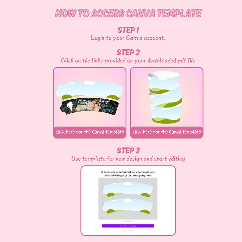 Editable Cup Sleeve Canva Frame Template | Instant Download - Etsy