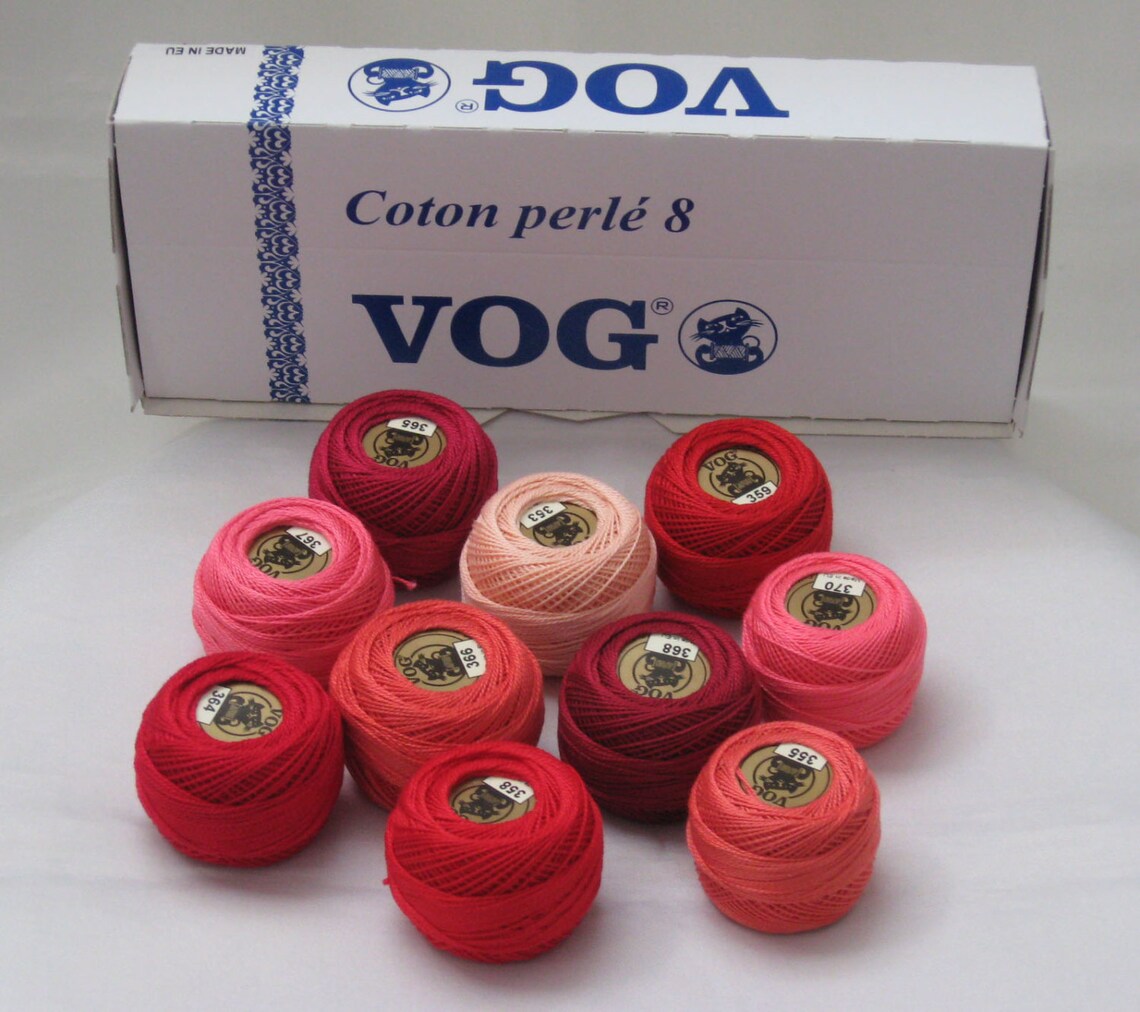 Vog© Perle Cotton Size 8 Embroidery Threads Set of 10 Balls - Etsy