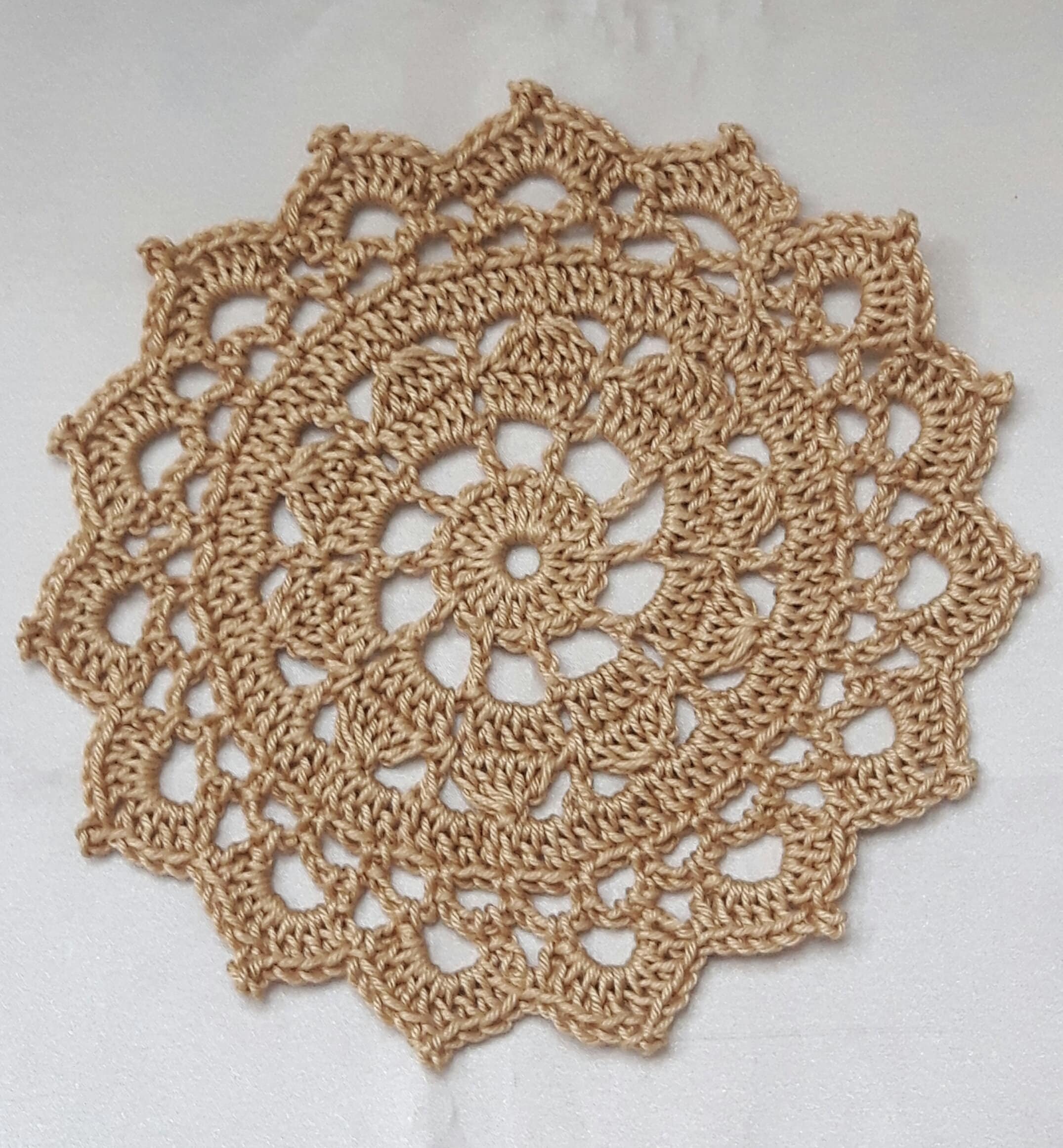 Set of Beige Crochet Coasters for 1 Cup and 1 Plate, Knit Coasters, Cup ...