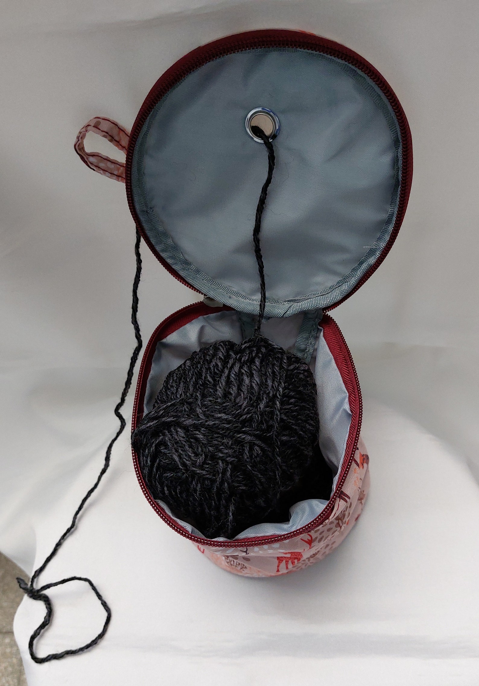 Knitting Bag With Deer Picture, Yarn Storage Basket, Knitting Yarn ...