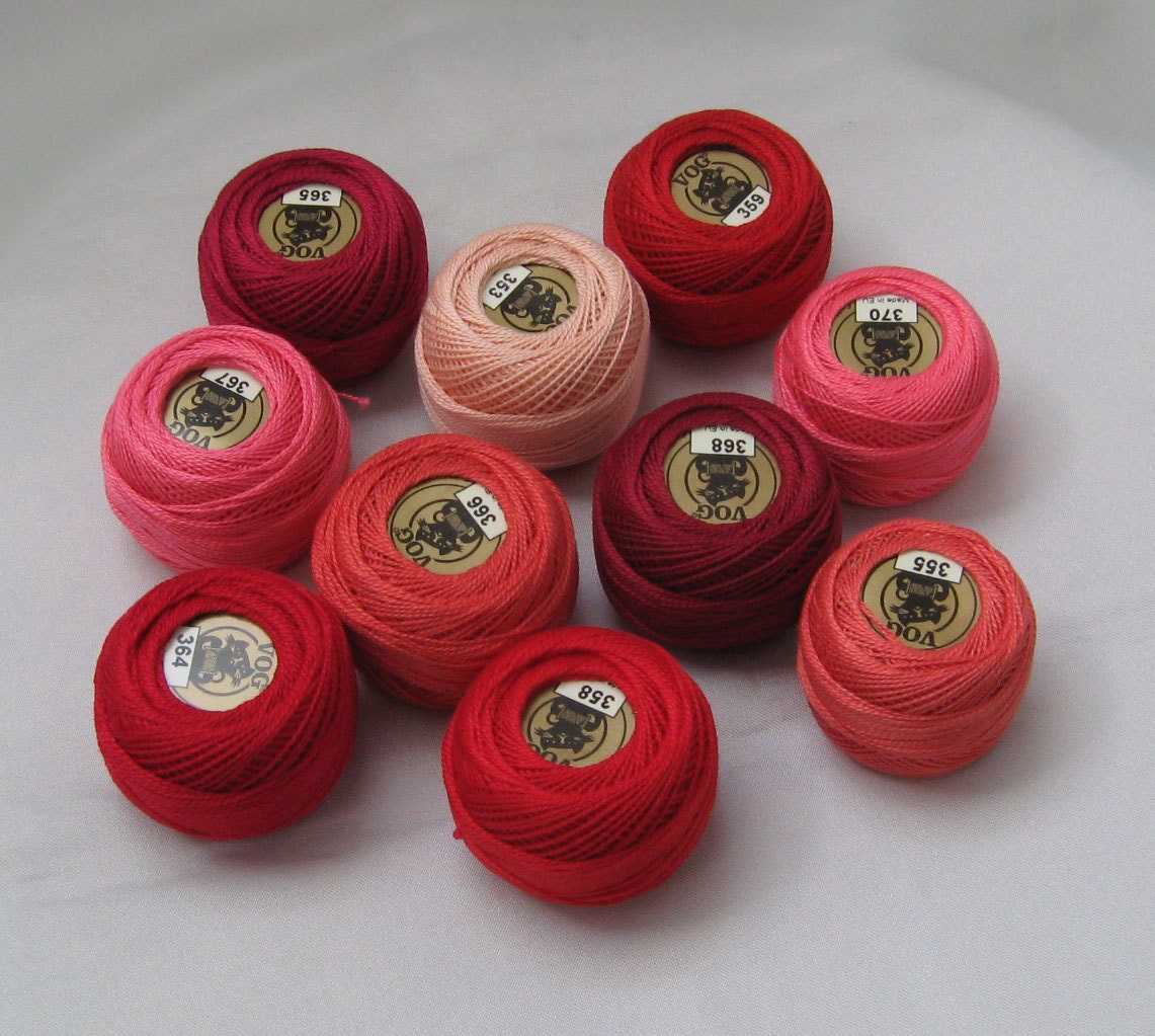 Vog© Perle Cotton Size 8 Embroidery Threads - Set of 10 Balls (10gr ...