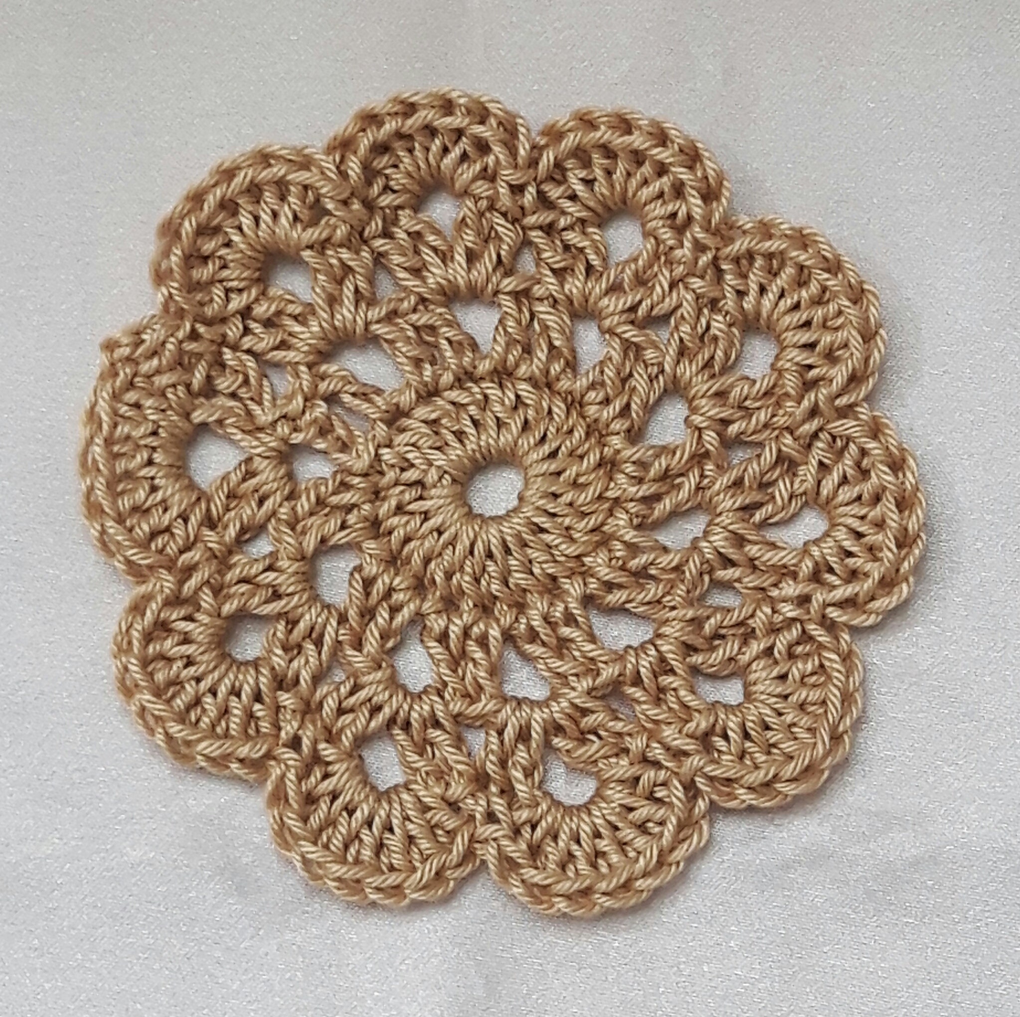 Set of Beige Crochet Coasters for 1 Cup and 1 Plate, Knit Coasters, Cup ...