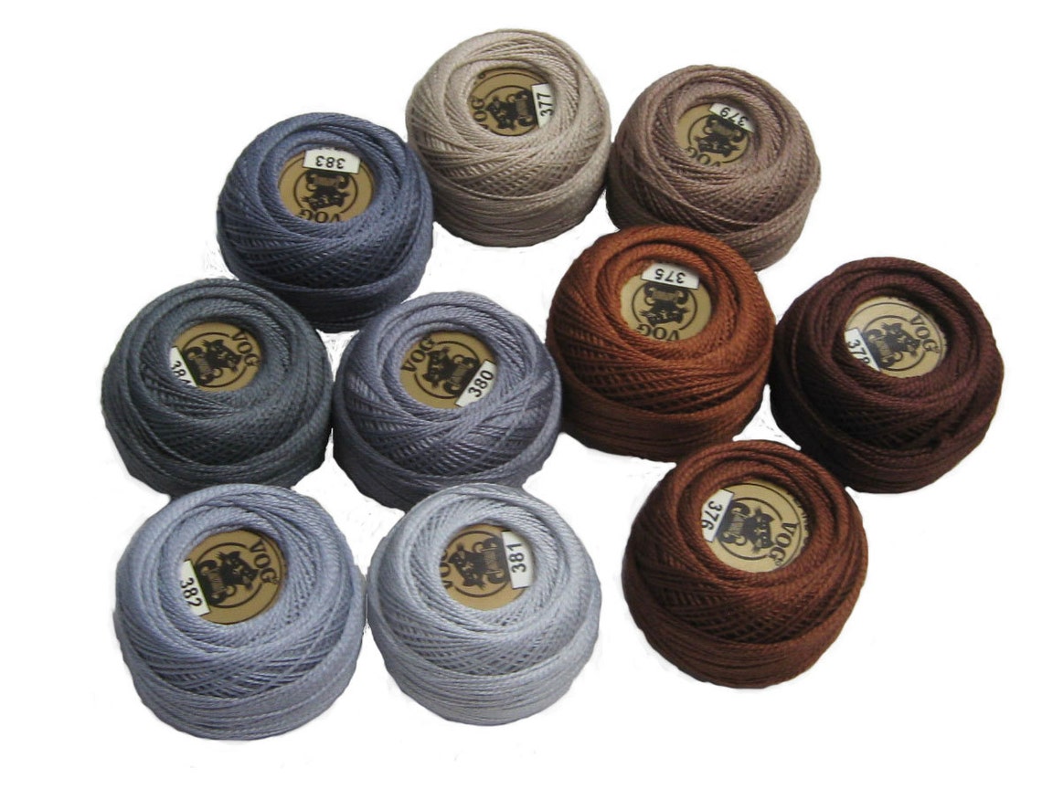 Vog© Perle Cotton Size 8 Embroidery Threads - Set of 10 Balls (10gr ...