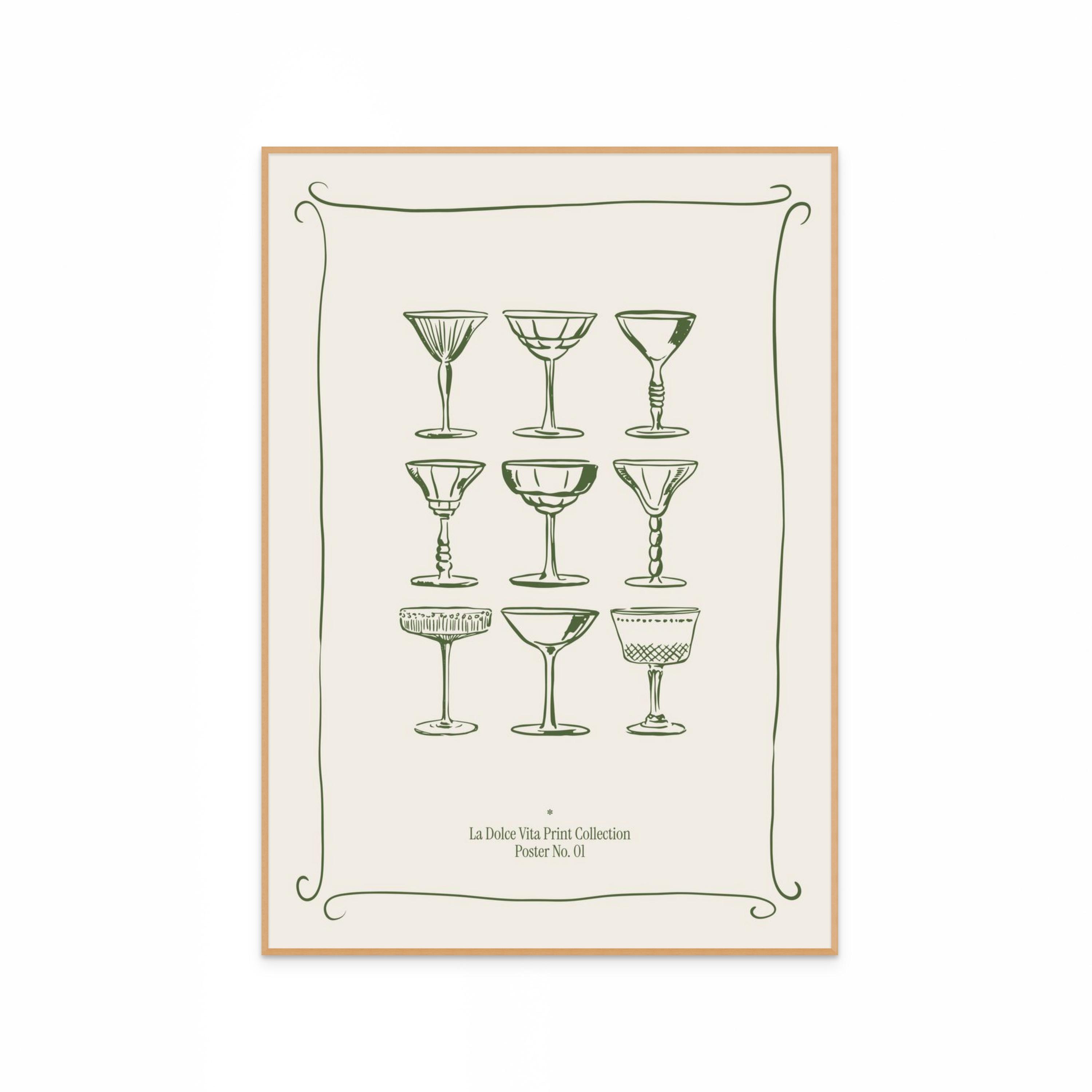Minimalist Cocktail Glass Poster | Digital Download - Etsy