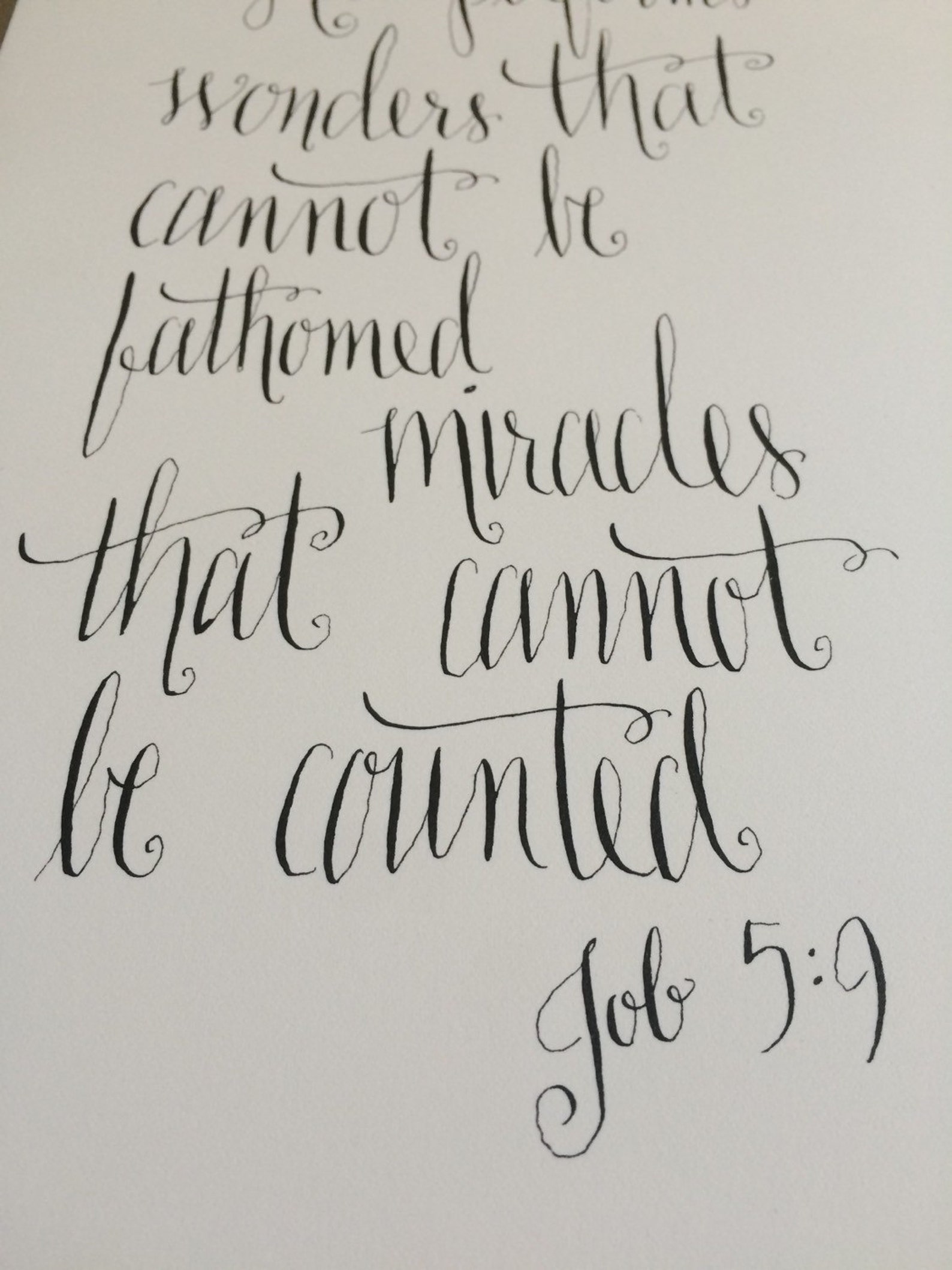 Job 5:9 He performs wonders that cannot be fathomed | Etsy