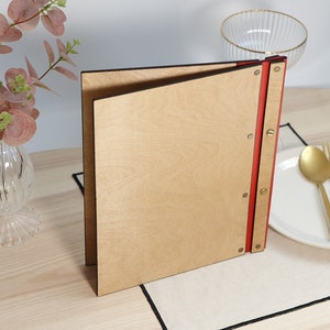 Wood Menu Folder, Restaurant Menu With Engraved Logo, Custom Cafe Menu ...