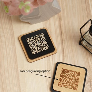 Restaurant Menu, Engraved QR Code, Wooden Menu Sign, QR Code Menu, Scan ...