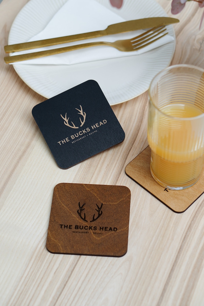 Engraved Wood Coasters Set, Personalized Drink Coasters - Etsy
