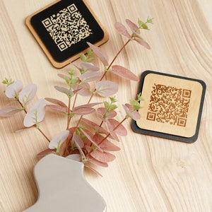 Restaurant Menu, Engraved QR Code, Wooden Menu Sign, QR Code Menu, Scan ...