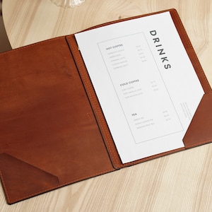 Restaurant Menu Folder, Leather Menu Cover, Vintage Leather Menu, Menu ...