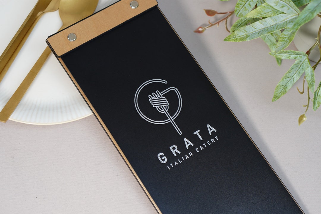 Embossed Logo Leather Menu Board: Custom Restaurant Clipboard - Etsy