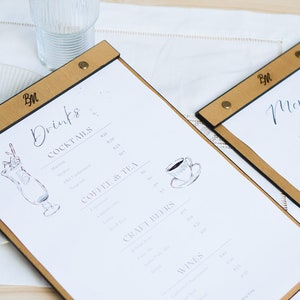 Wood Menu Clipboard: Restaurant Menu Holder, Personalized Logo - Etsy
