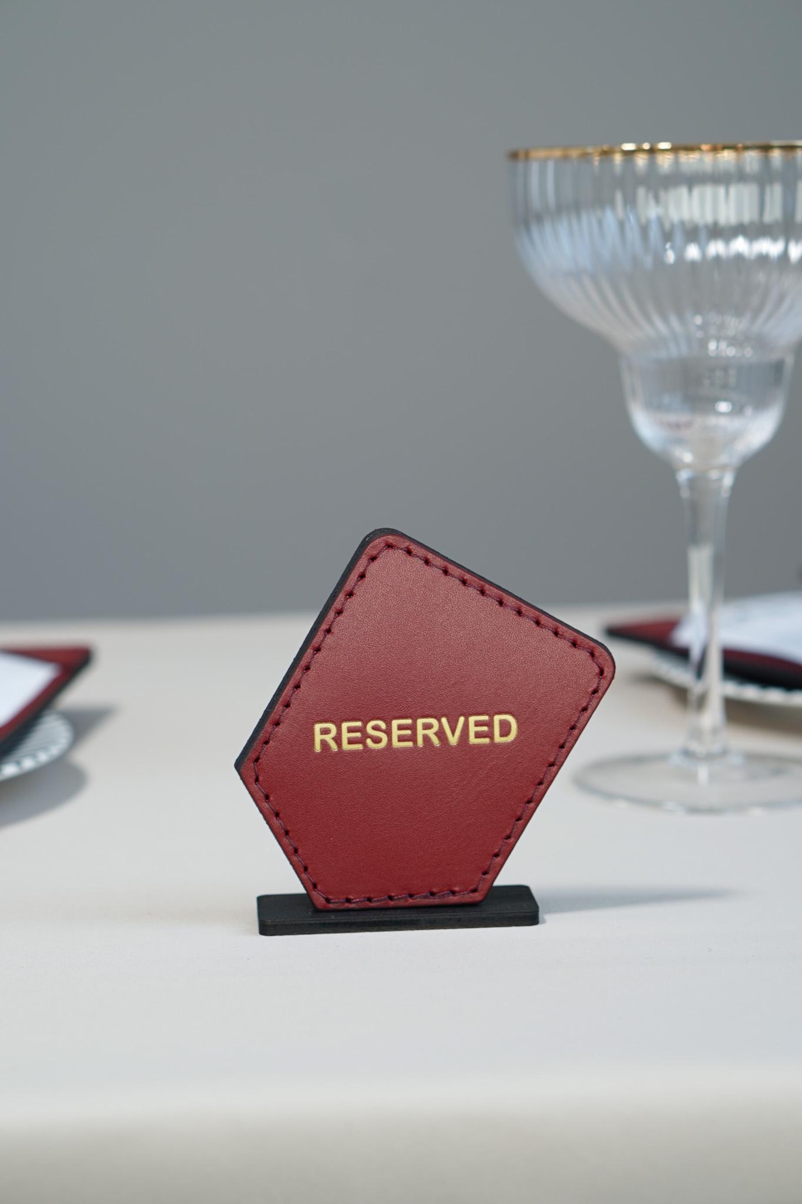 Leather Reserved Table Sign: Restaurant Cafe Decor, Wedding - Etsy