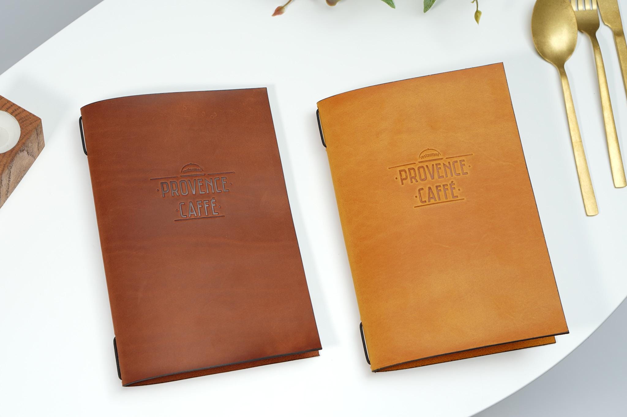 Vintage Leather Restaurant Menu Folder With Embossed Logo - A4 A5 - Etsy