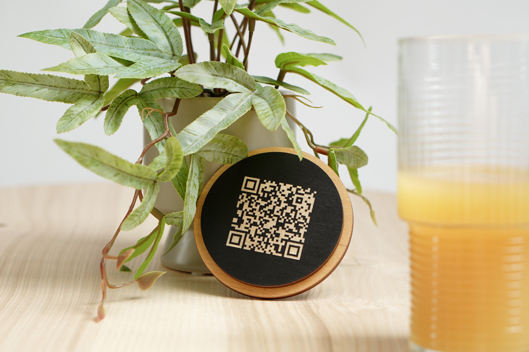 Wooden Menu Sign, QR Code Menu, QR Menu Holder, Scan to View Menu ...