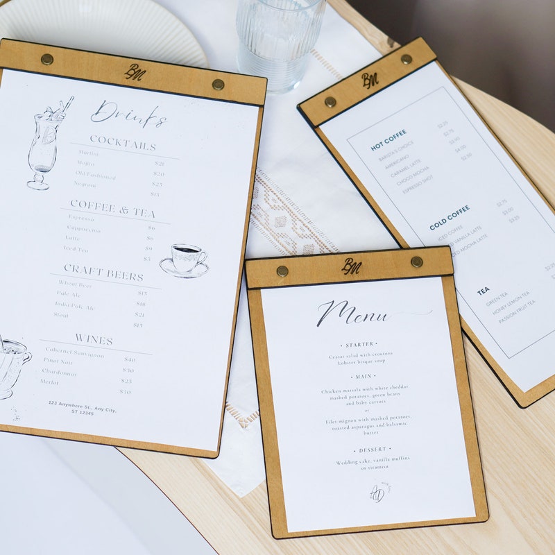 Restaurant Menu Clipboard - Etsy
