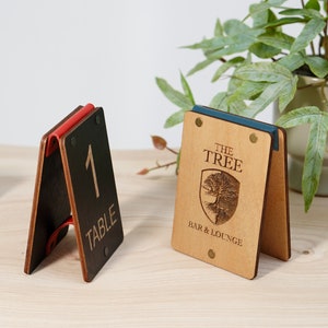 Wood Table Number Sign, Custom Cafe Decor, Wood Sign With Engraving ...