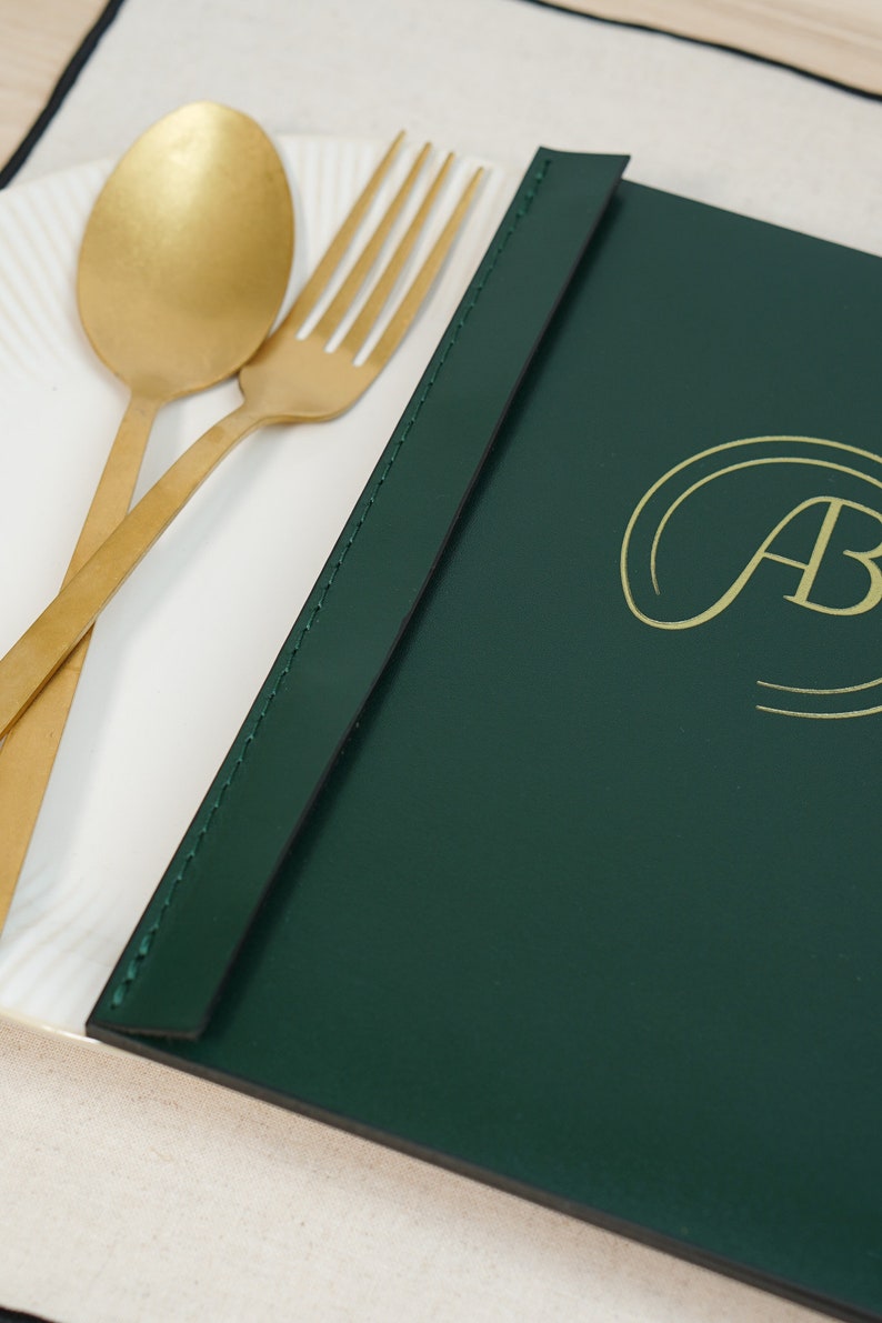 Custom Leather Restaurant Menu With Debossed Logo - A4 A5 - Etsy