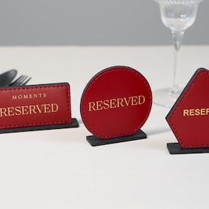 Leather Reserved Table Sign: Restaurant Wedding Decor - Etsy