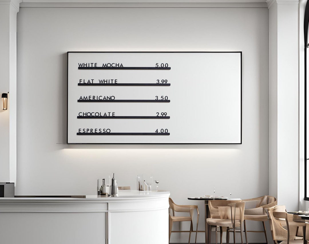 Wooden Cafe Wall Menu Board: Changeable Letter Display - Etsy