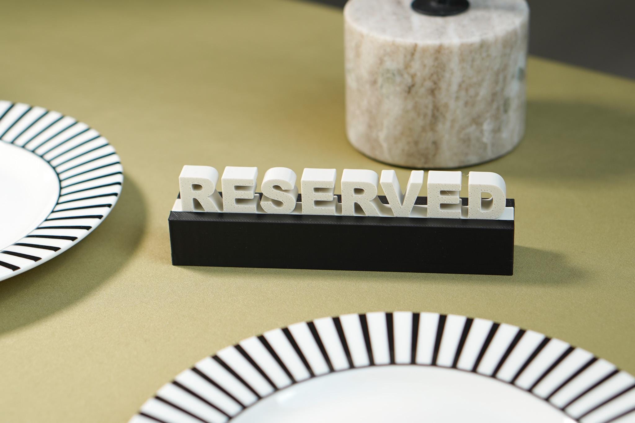 3D Printed Reserved Table Sign: Biodegradable PLA Plastic, Wedding ...