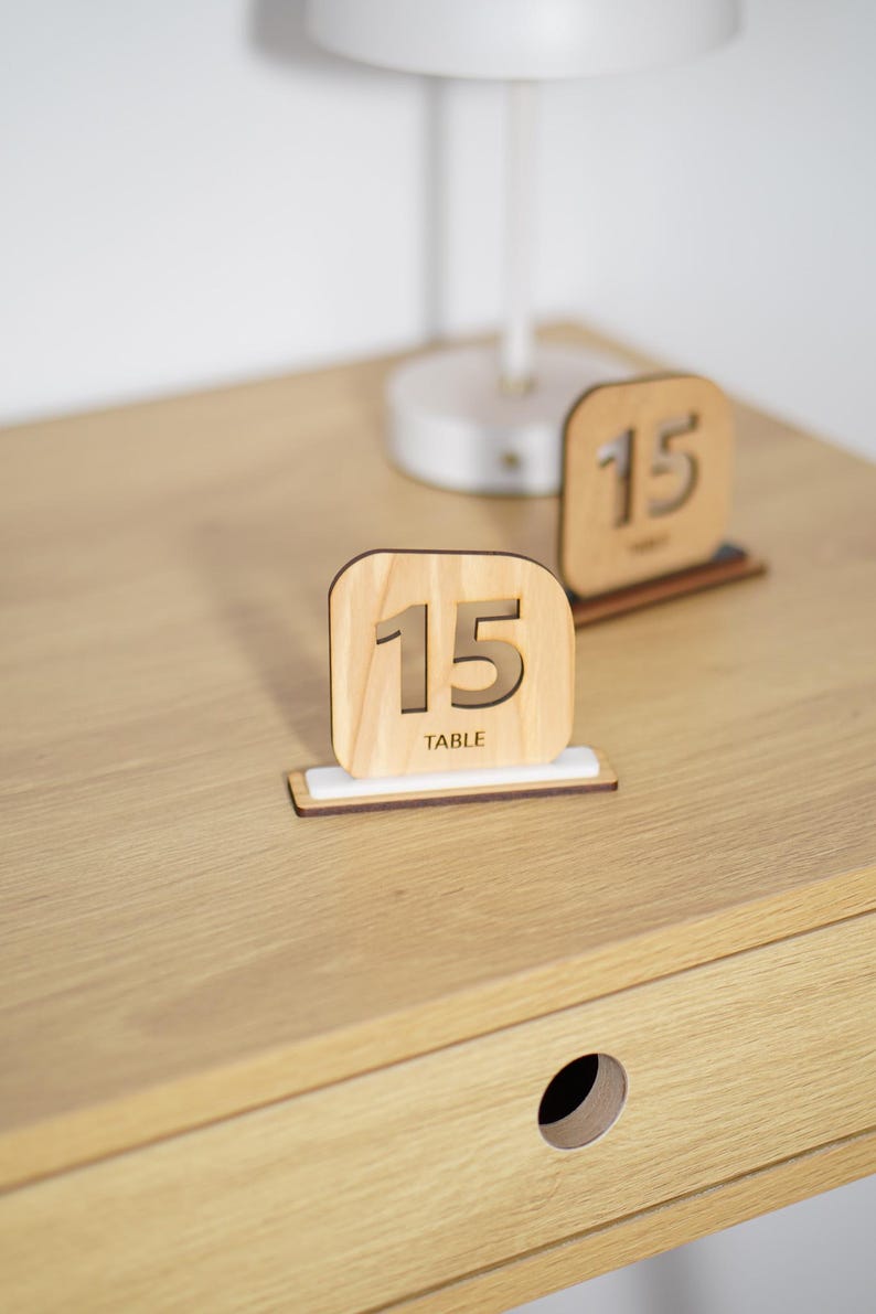 Engraved Wood Table Number Sign: Restaurant Cafe Decor - Etsy